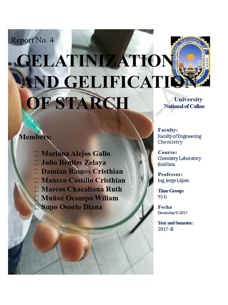 3 REPORT - Gelatinization and Gelation of Starch. | PDF | Starch ...