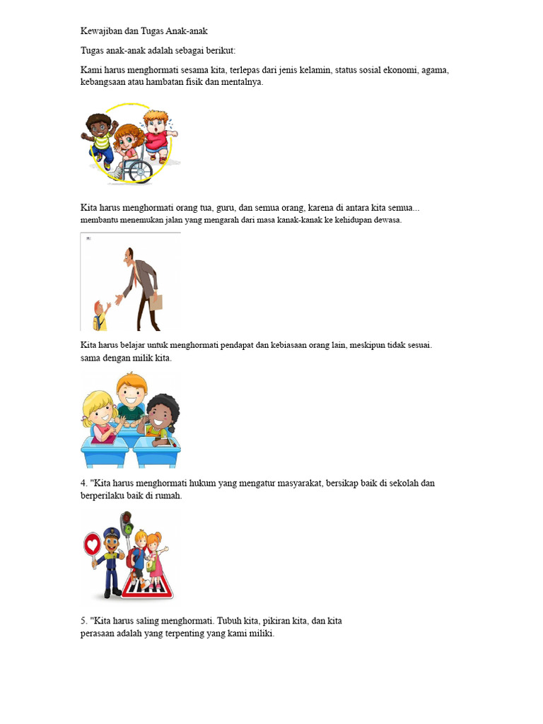 Kewajiban dan Tugas Anak-anak dalam Kehidupan | PDF