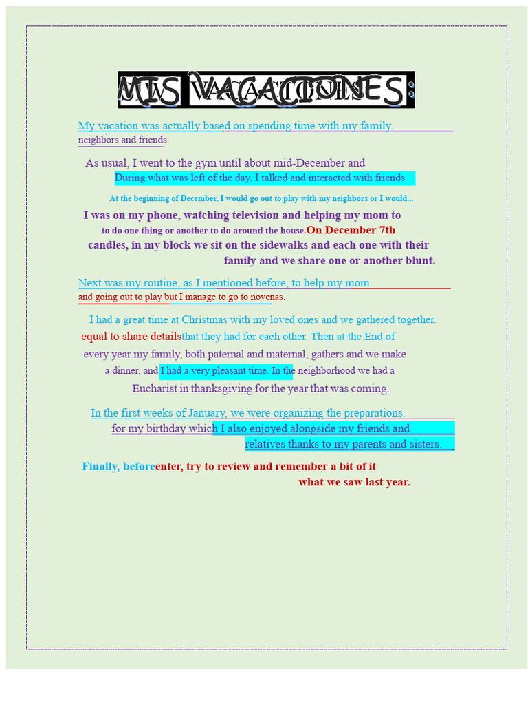 Work During Vacation | PDF