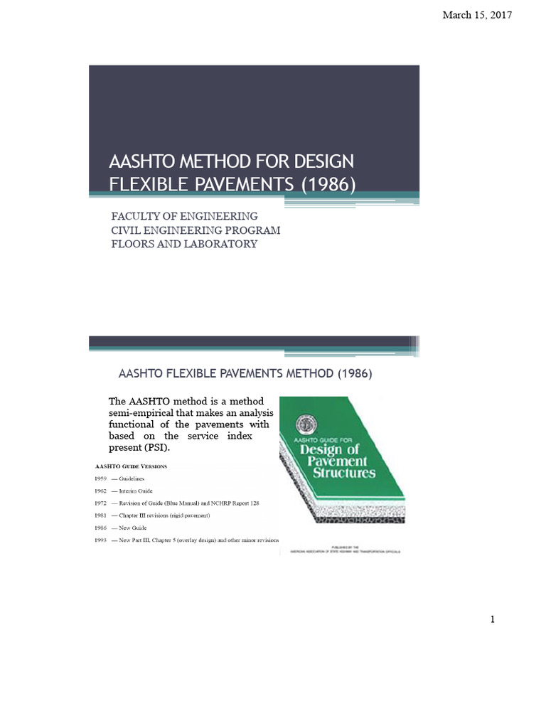 AASHTO Method For Flexible Pavement Design 1986 | PDF | Road Surface | Civil Engineering