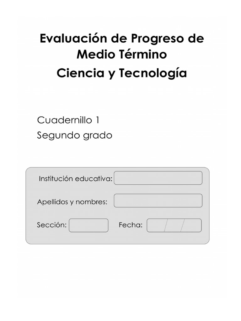 2nd Secondary Midterm Evaluation CyT C1 Ccesa007 | PDF