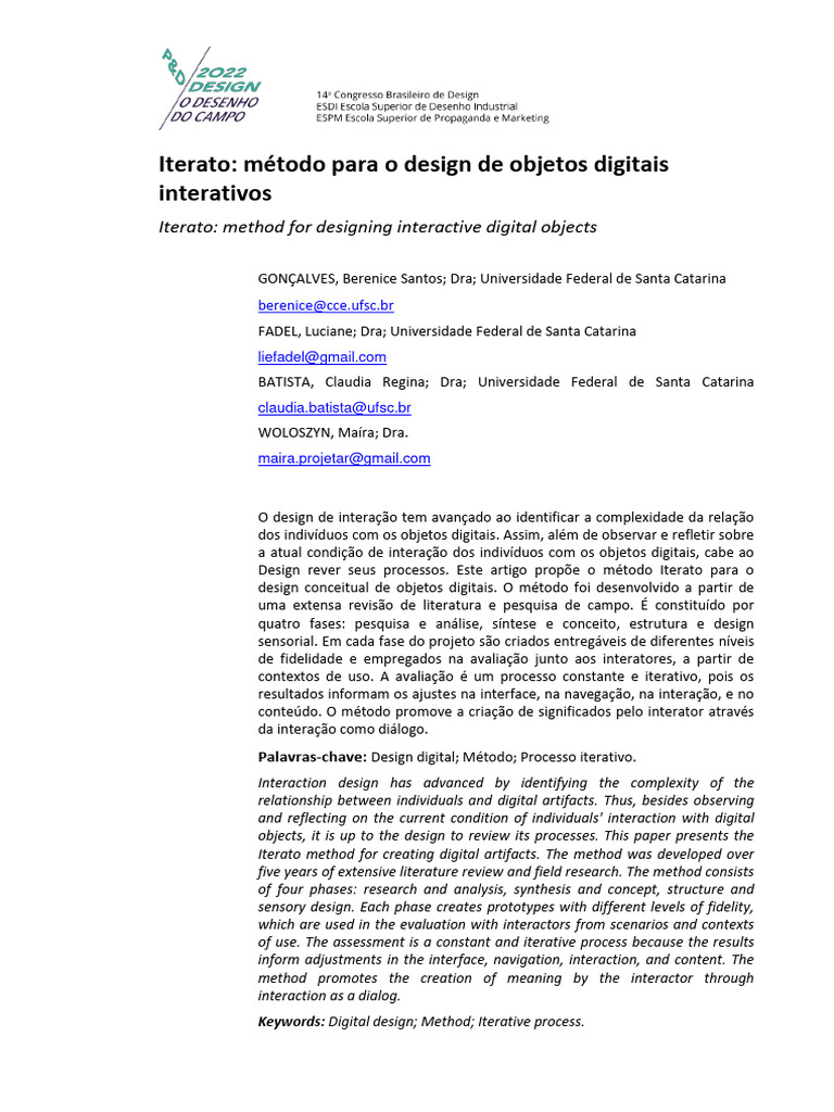 Método Iterato para Design Digital Interativo | PDF | Desenvolvimento ...