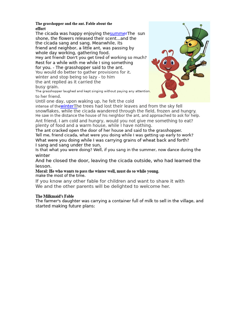 The Ant and The Grasshopper | PDF | Guatemala | Language Families