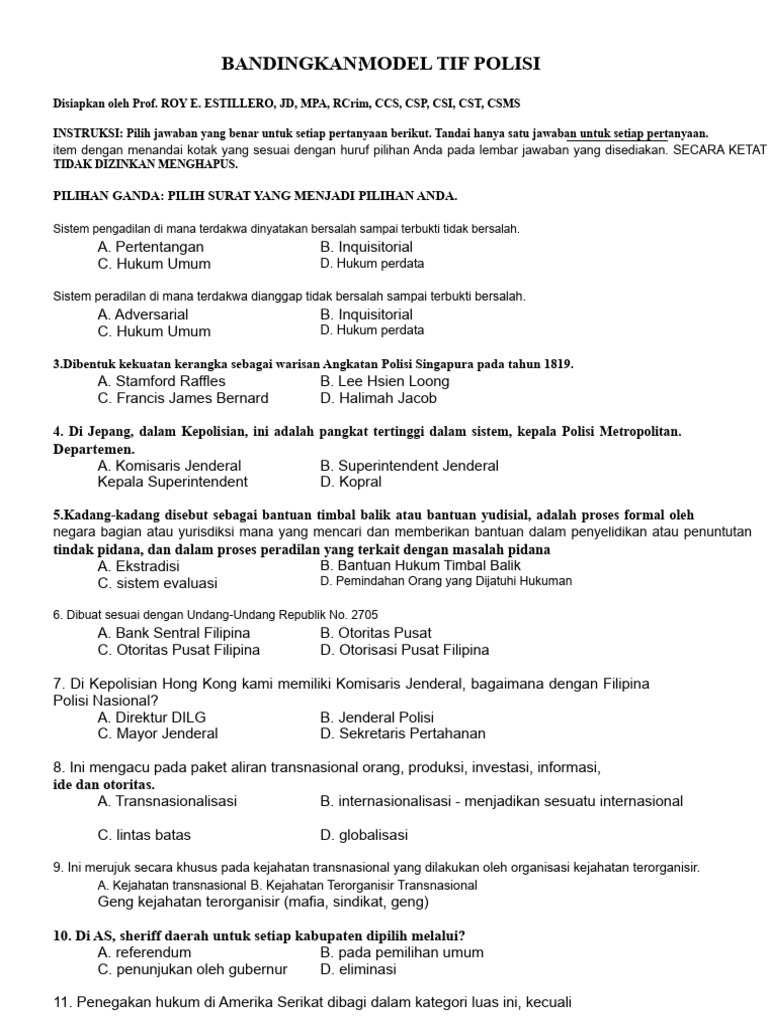 Lea 2 Model Perbandingan Dalam Kepolisian Pdf