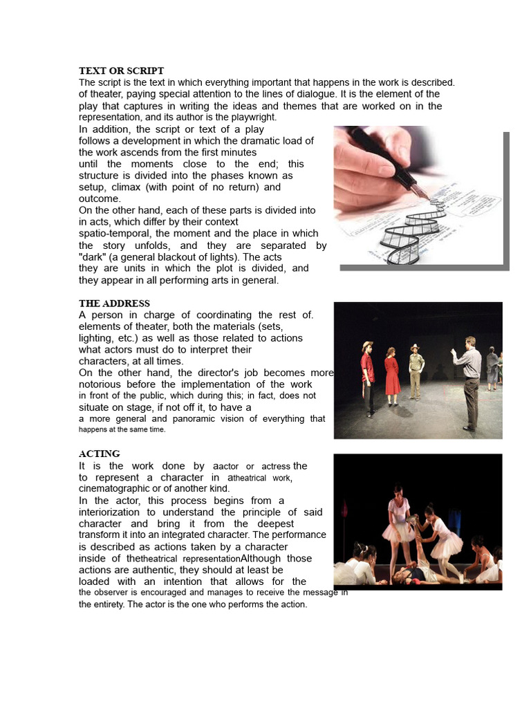 Elements of Theater | PDF | Theatre | Play (Theatre)