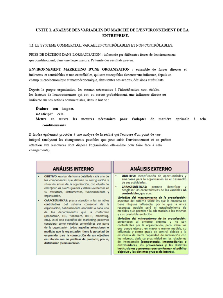 Analyse des Variables du Marché Économique | PDF | Commercialisation ...