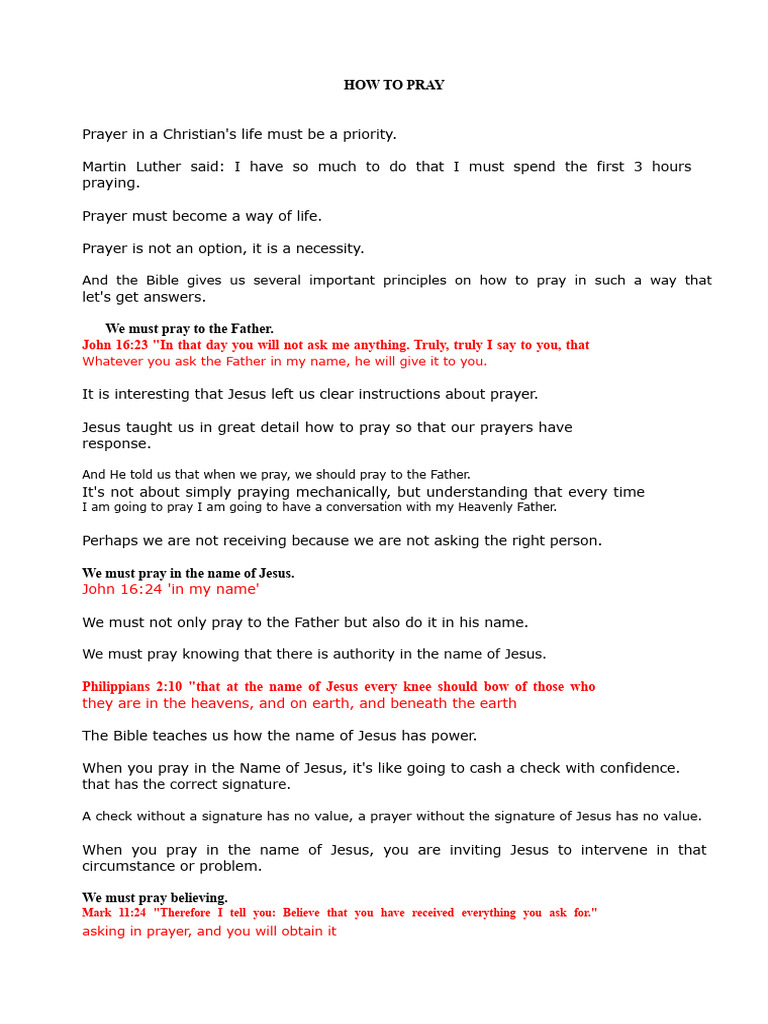 How To Pray | PDF | Prayer | God The Father
