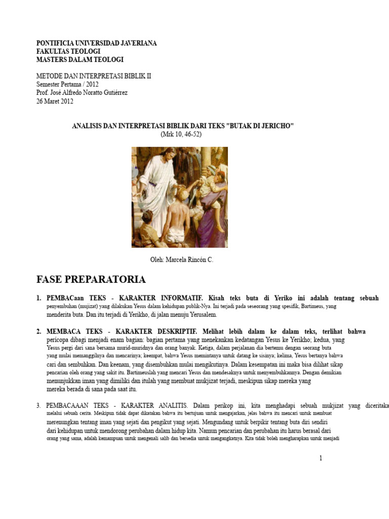 Analisis El Ciego de Jerico | PDF