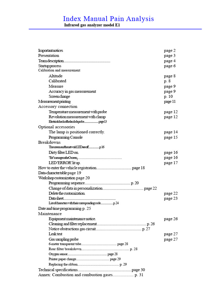 Analyzer Manual E1 | PDF