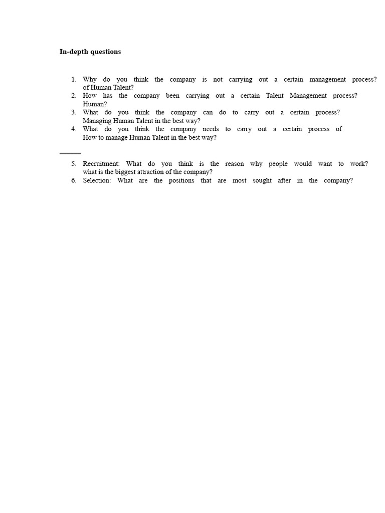 Deepening Questions | PDF