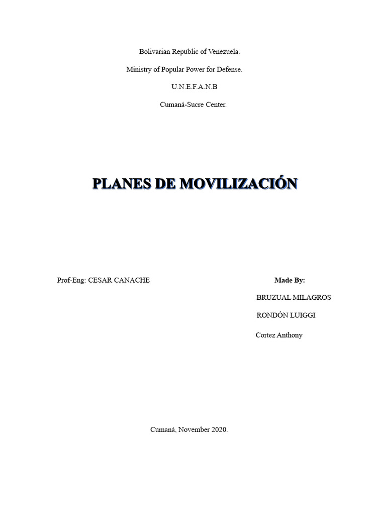 Mobilization Plans | PDF | Emergency | Military