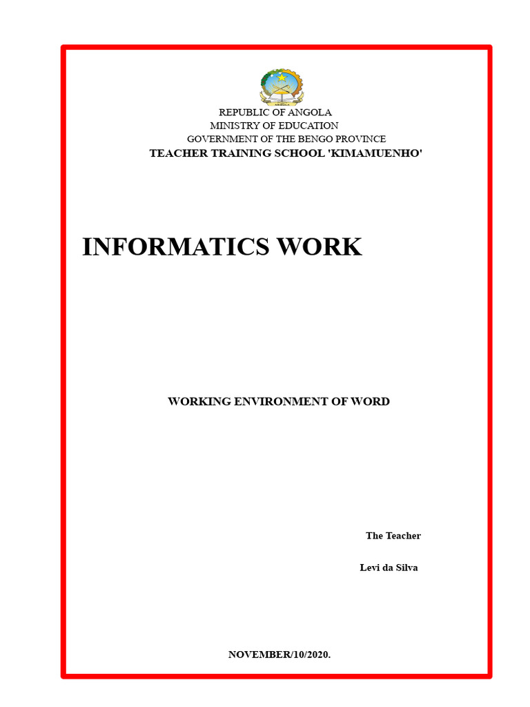 Microsoft Word Working Environment Guide | PDF | Microsoft Word ...