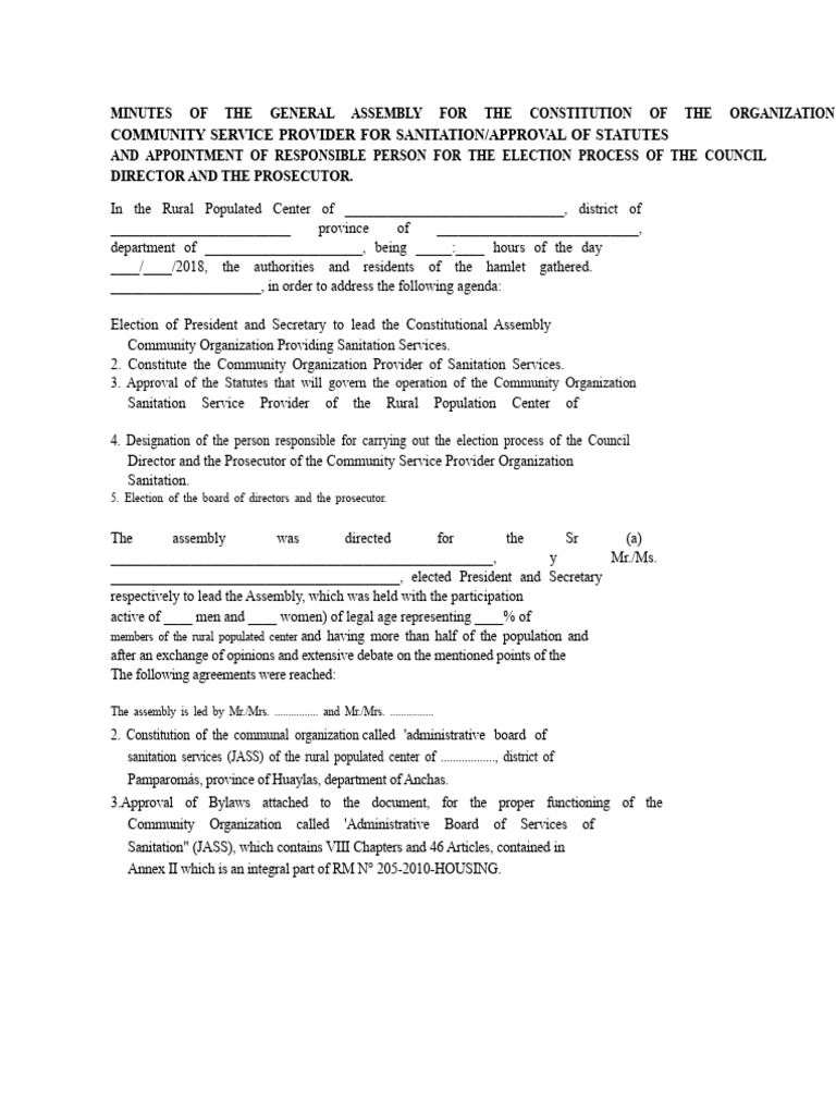 Jass Minutes Template | PDF