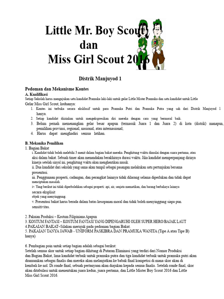 Pedoman Dan Mekanisme Pemilihan MR BSP Dan Ms GSP 2016 | PDF