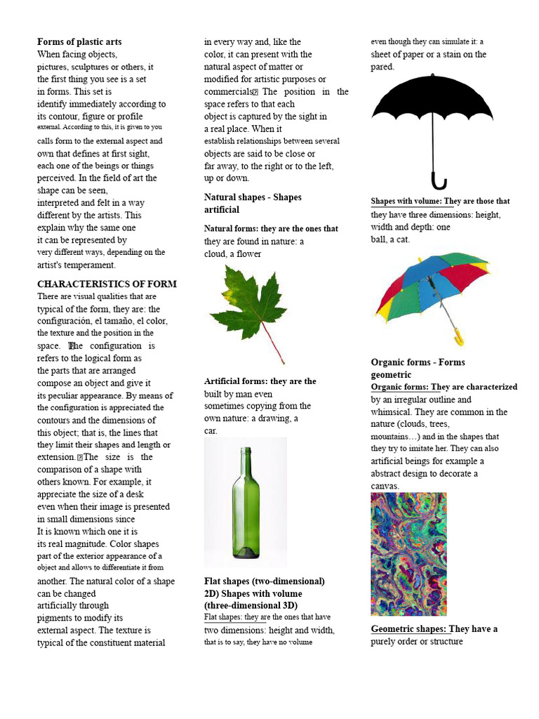 Forms of Plastic Arts | PDF | Shape | Drawing