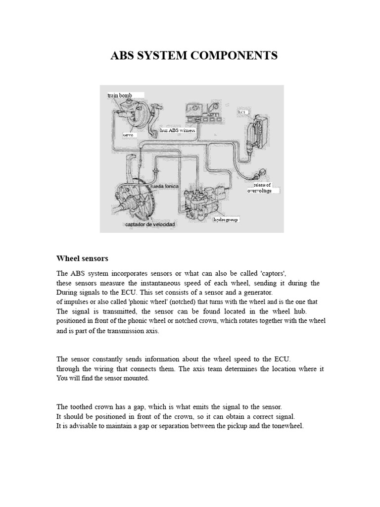 Component of The ABS, EBD, ASR, and ESP System | PDF | Anti Lock ...