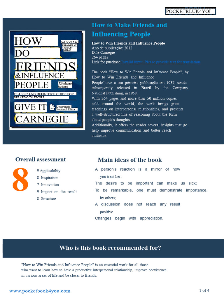How To Win Friends and Influence People - Dale Carnegie | PDF ...