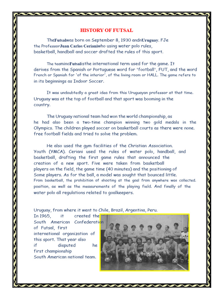 Historia del Futsal: Orígenes y Reglas | PDF | Athletic Sports ...