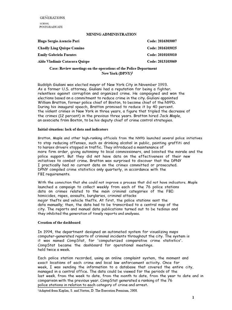 NYC Police CompStat Operations Review | PDF | Crimes | Crime & Violence