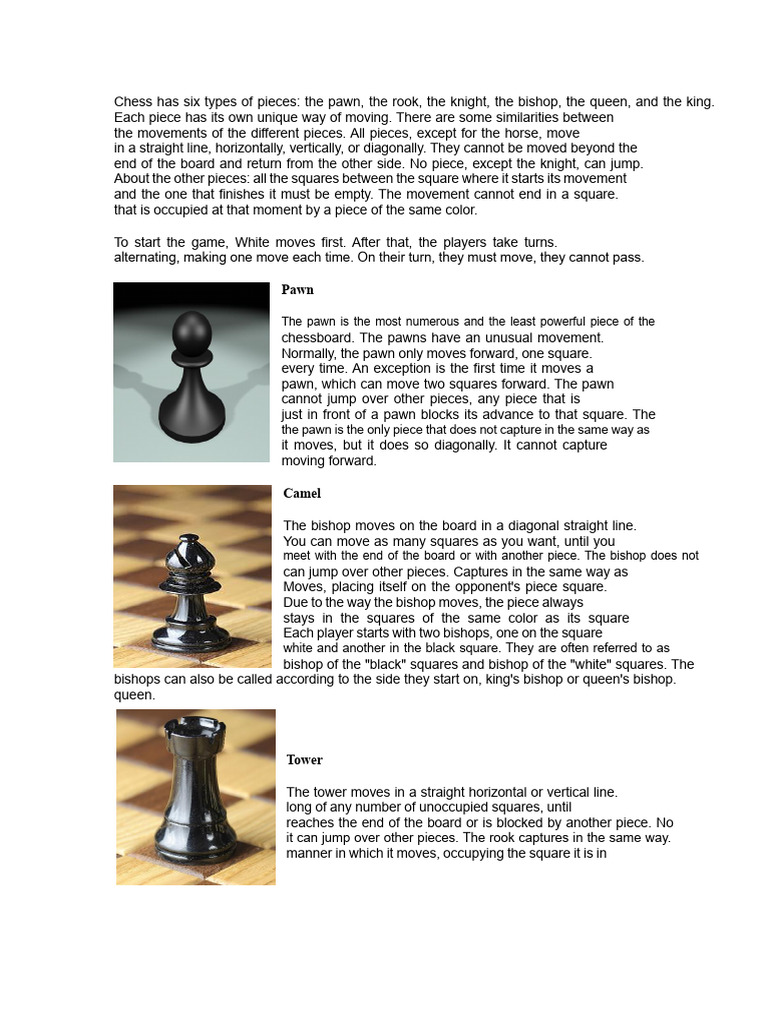 Chess Has Six Types of Pieces. | PDF | Abstract Strategy Games | Board ...