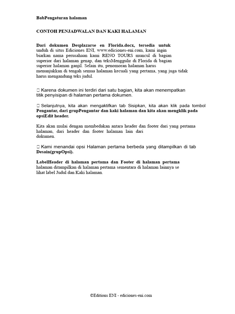 Pengaturan Header dan Footer Dokumen | PDF