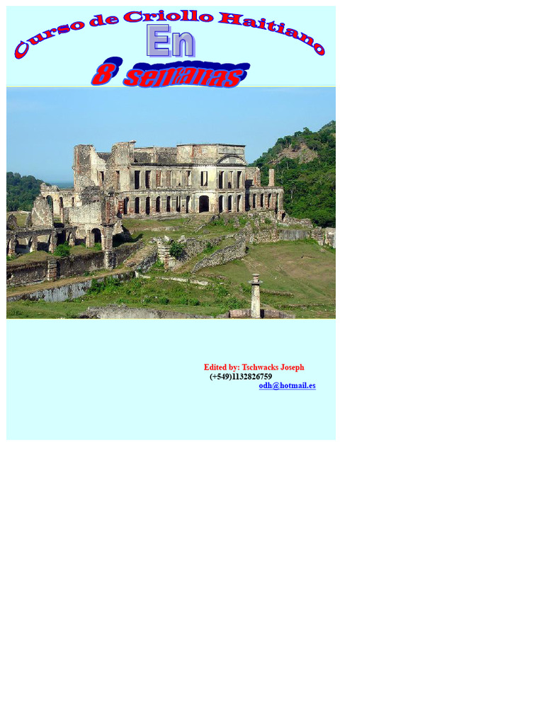 Haitian Creole Language Learning Guide | PDF | Perfect (Grammar) | Verb