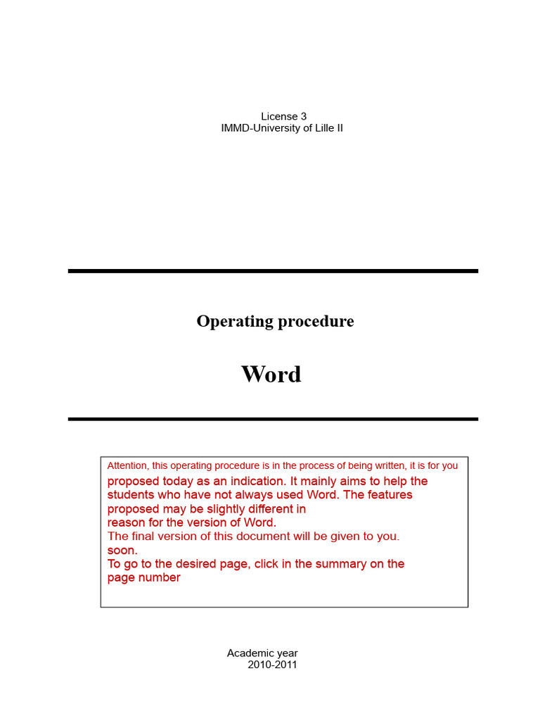Operating Procedure Word | PDF | Paragraph | Page Layout