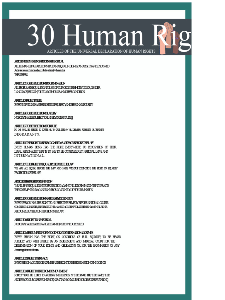 30 Human Rights | PDF | Human Rights | Social Equality