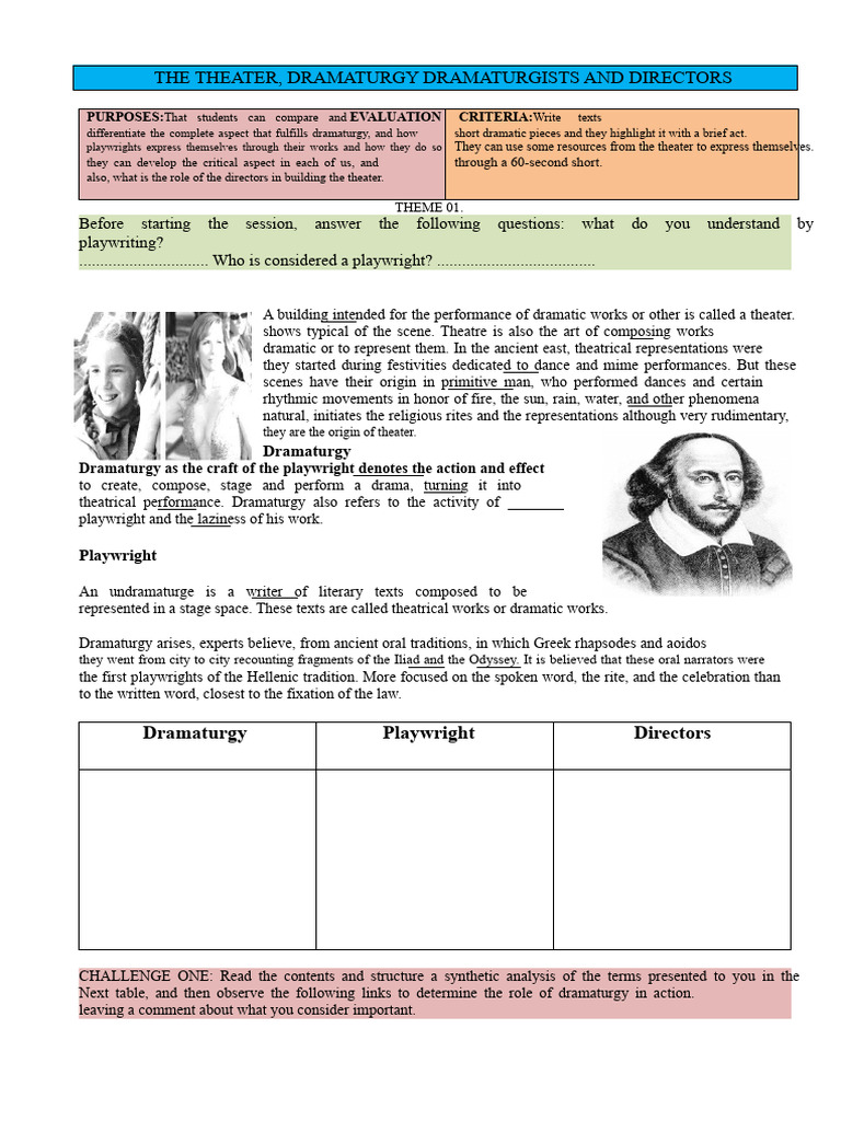 THEATER Dramaturgy T-1 2024 | PDF | Theatre | Playwright