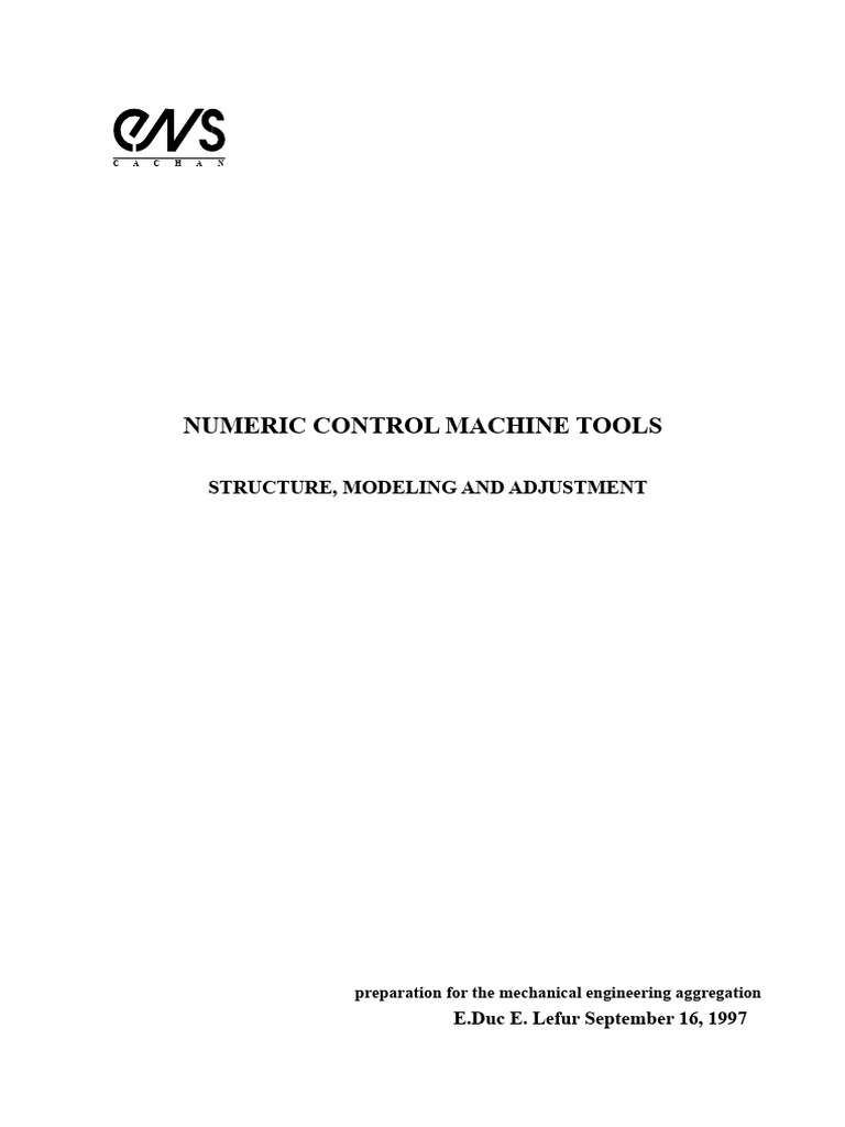 CNC Machine Tools: Structure and Modeling | PDF | Cartesian Coordinate ...