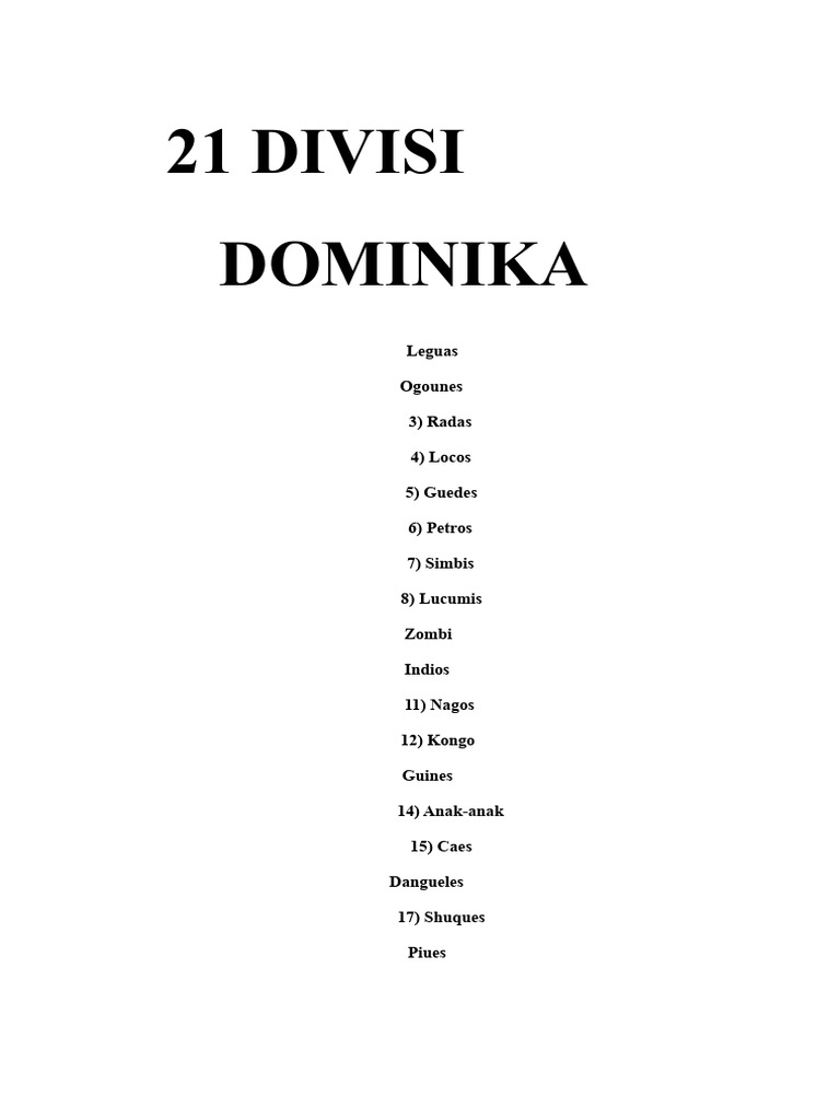 21 Divisi dalam Voodoo Dominika | PDF