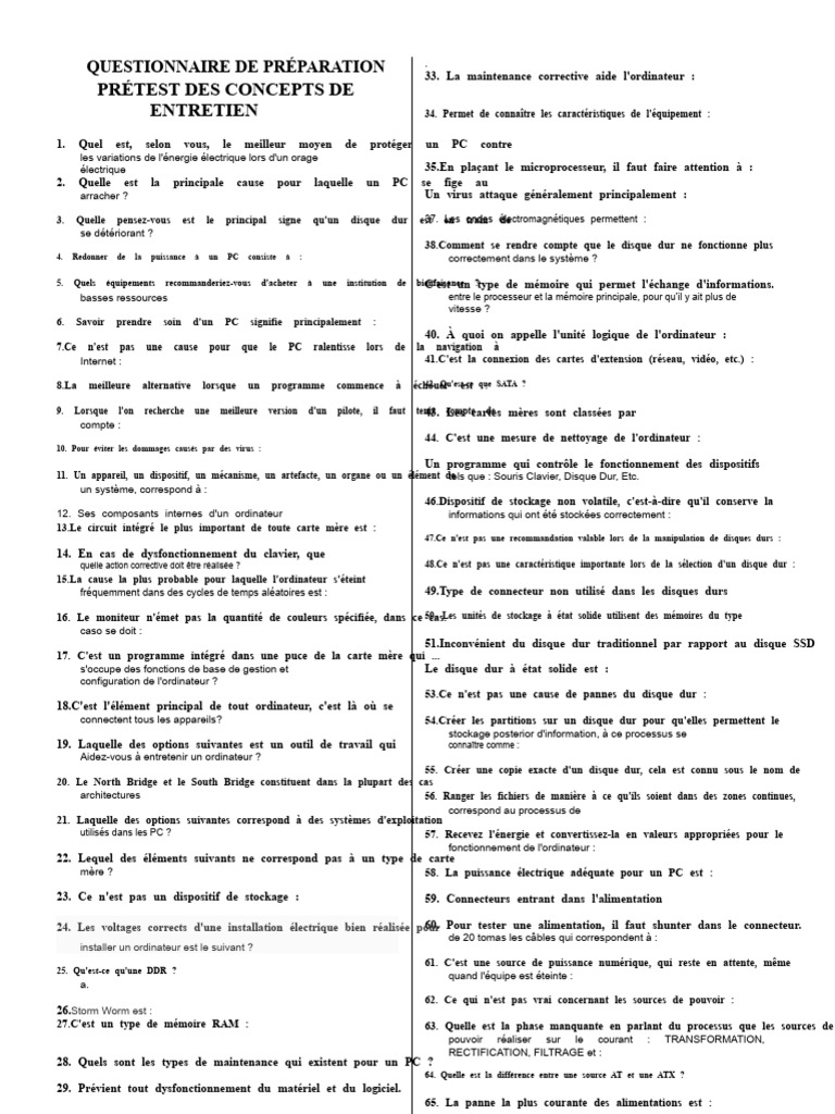 100 Questions About Maintenance | PDF | Disque dur | Imprimante ...