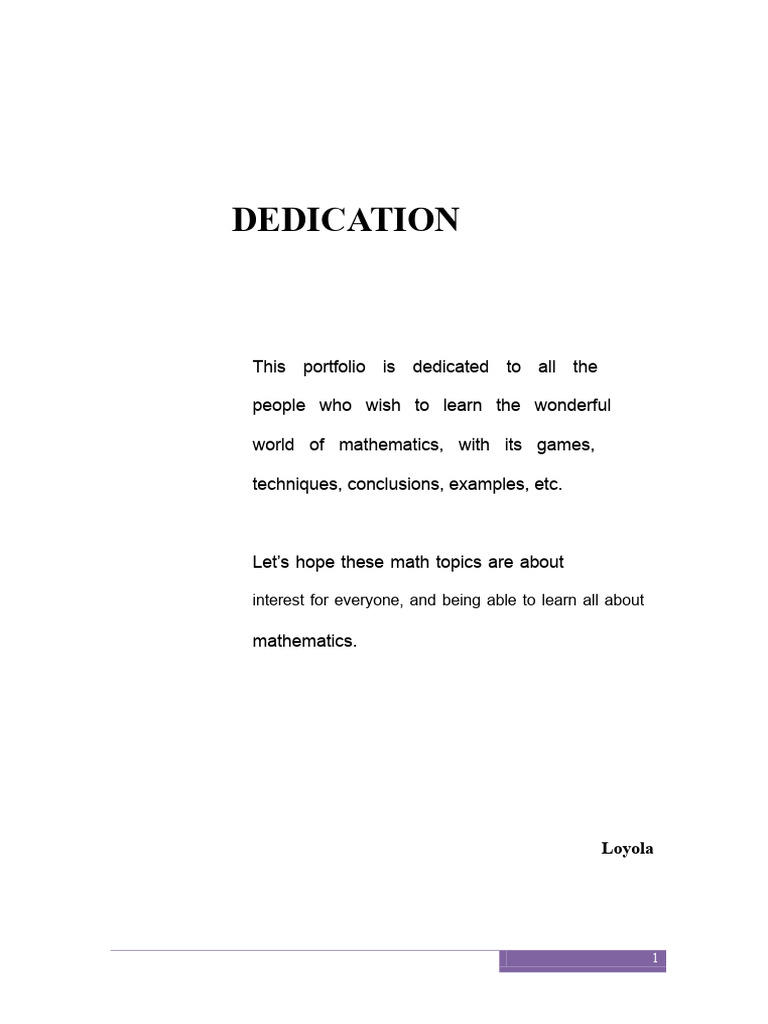 Mathematics Portfolio for High School Students | PDF | Mathematical ...