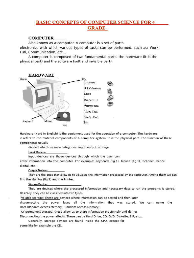 Computer Science Basics for 4th Graders | PDF | Operating System | Byte