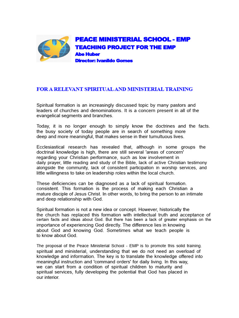 Ministerial Peace School Teaching Project - Emp | PDF | Christian ...