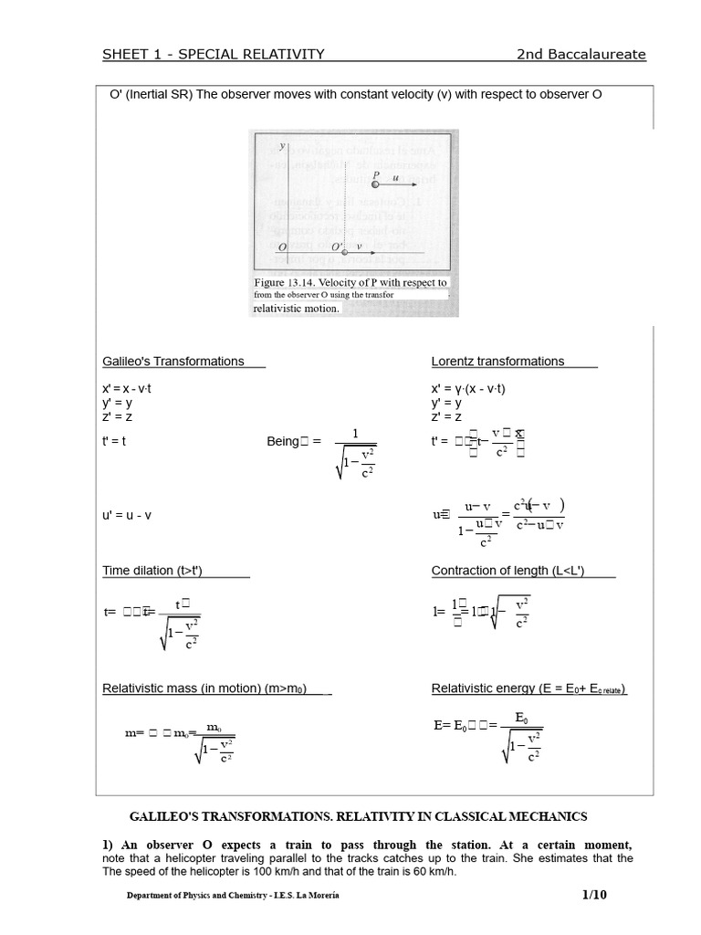 Relativity Physics | PDF | Special Relativity | Mass