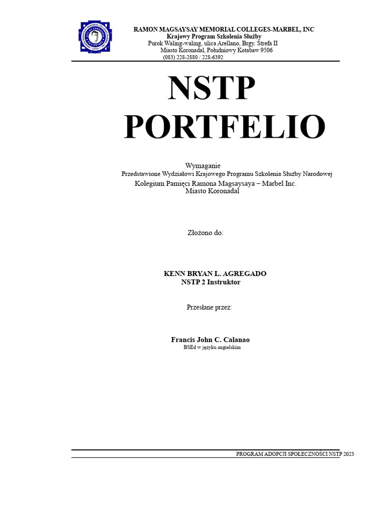 Portfolio NSTP | PDF