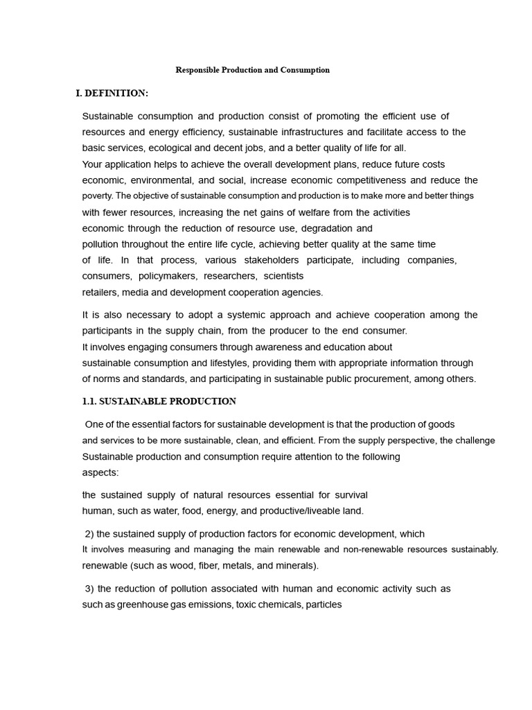 Sustainable Production and Consumption Guide | PDF | Sustainability | Waste