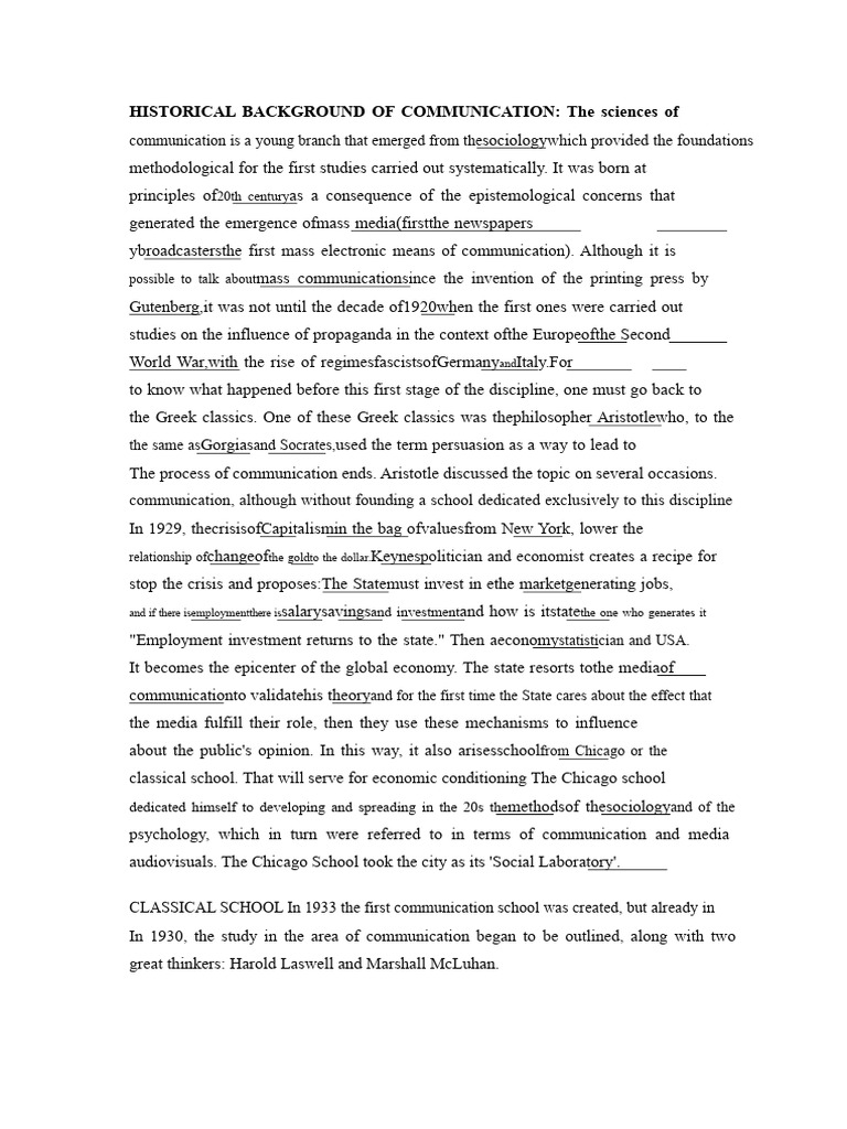Historical Background of Communication | PDF | Communication | Liberal ...