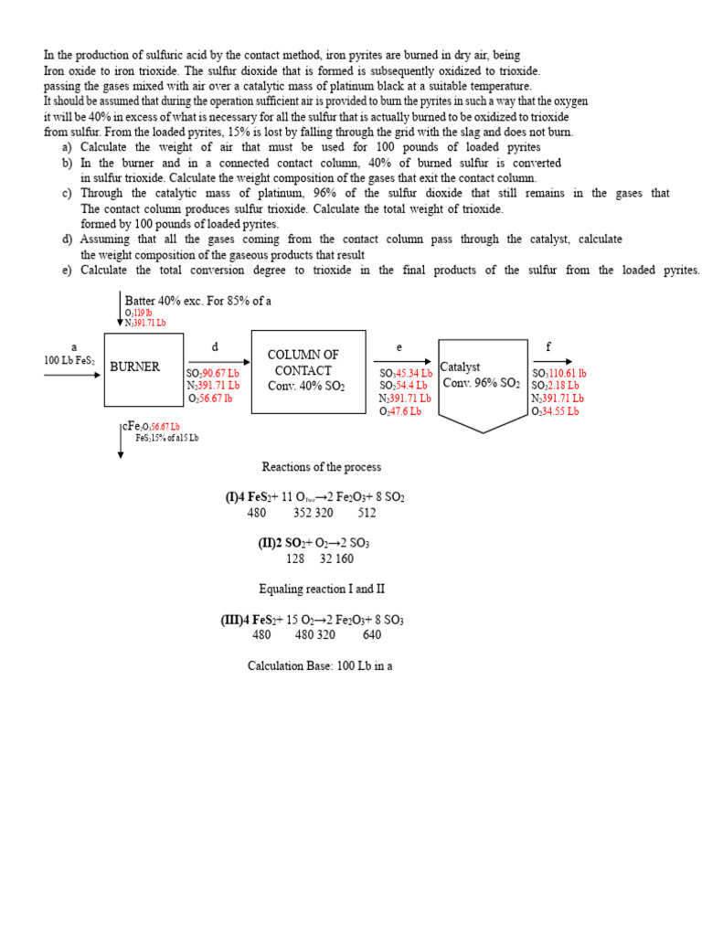 Material Balance Solved Exercises | PDF | Oxide | Sulfur