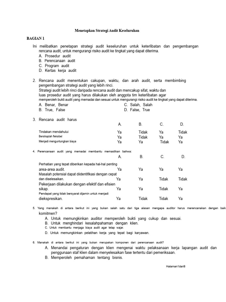 Menetapkan Strategi Audit Keseluruhan | PDF