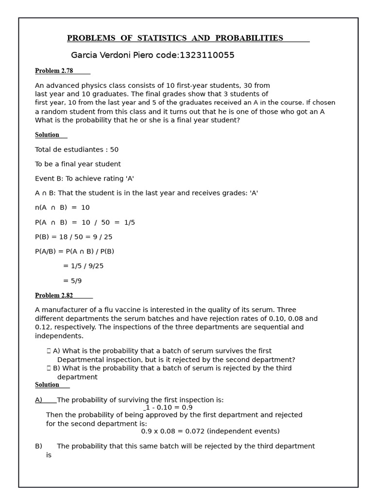 Statistics and Probability Problems | PDF | Probability Density Function | Applied Mathematics