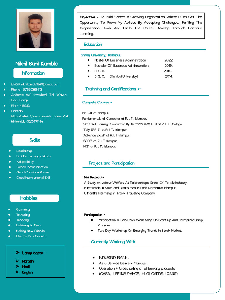 Nikhil Resume - Nikhil Kamble | PDF