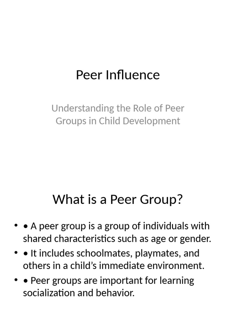 Peer Influence Presentation | PDF