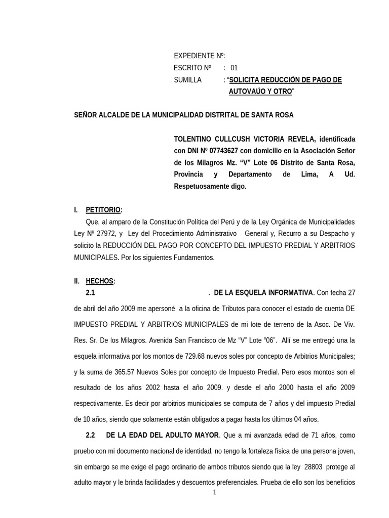 Exoneración de Pago de Autovalúo | PDF