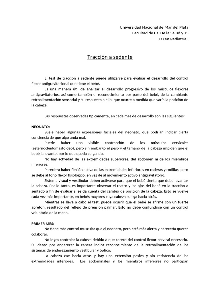 Tracción A Sedente - Resumen Lois Bly | PDF | Abdomen | Codo