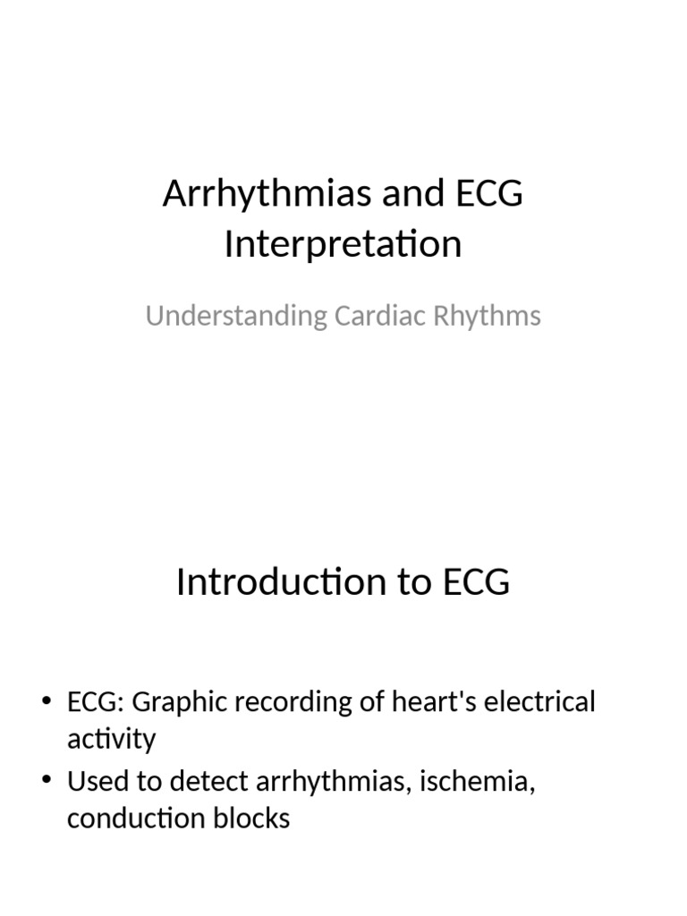 Arrhythmias and ECG Interpretation | PDF