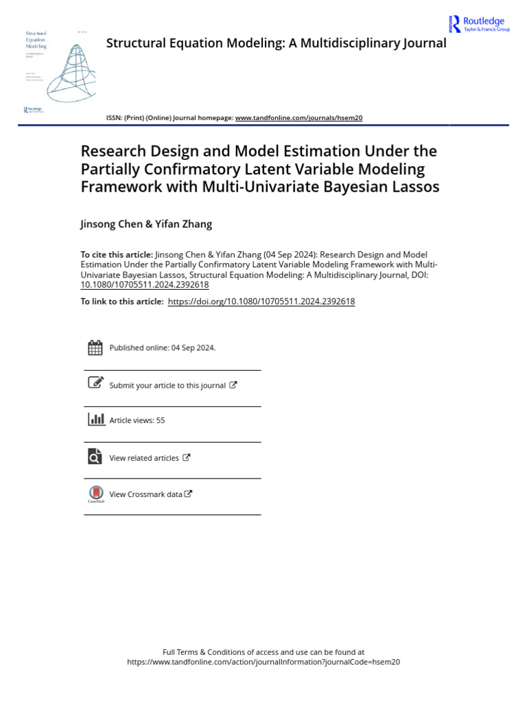 Research Design and Model Estimation Under The Partially Confirmatory Latent Variable Modeling ...