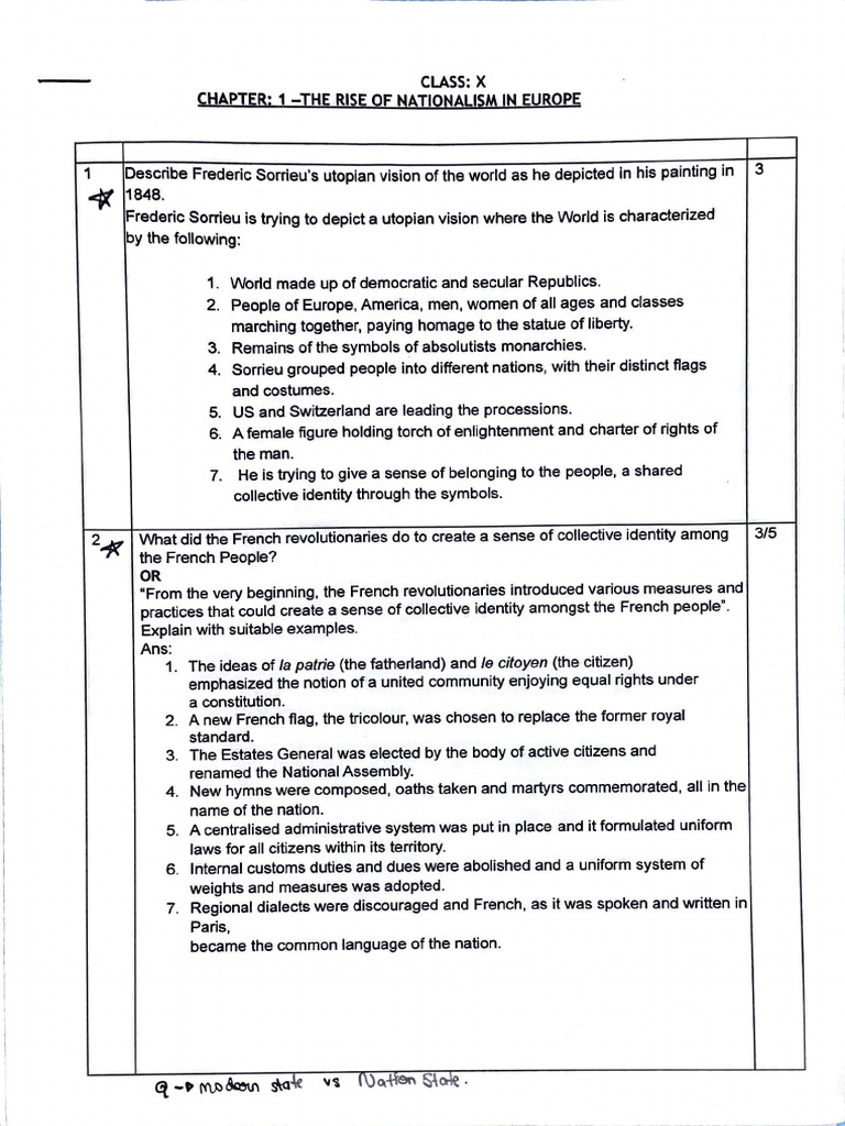 The Rise of Nationalism in Europe Notes 2025 | PDF