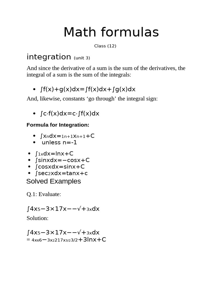 Math Formulas | PDF